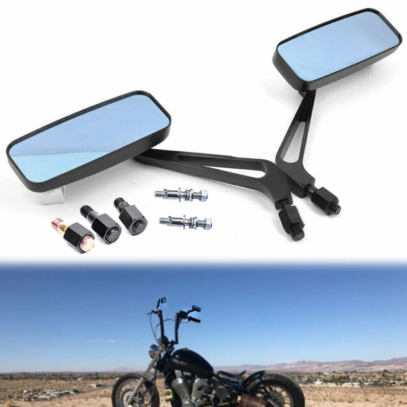8mm 10mm Rectangle Motorcycle Rear View Mirrors Black For Honda Ruckus ...