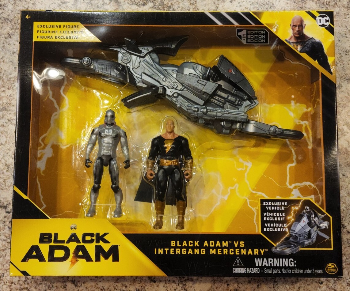 DC BLACK ADAM VS INTERGANG MERCENARY with Exclusive Vehicle The Rock ...