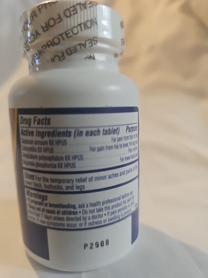 Natural Pain Relief Tablets for Back Buttocks and Legs 125 Count ...