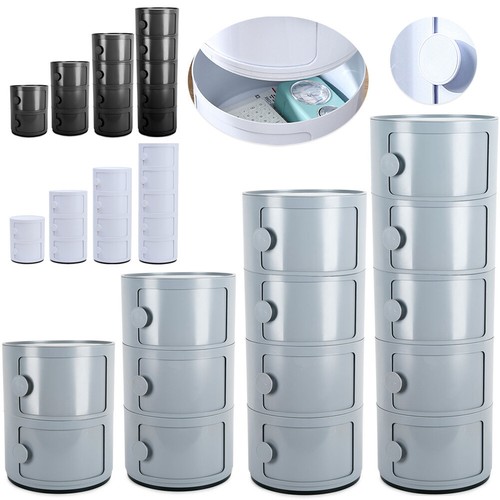Bedroom Cylinder Cabinet Drawer Bathroom Storage Unit Round Cupboard ...
