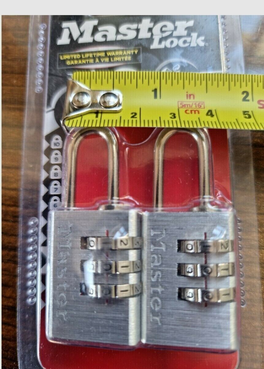 Master Lock 2 x 3 Digit Combination Padlocks Aluminium Body Steel ...