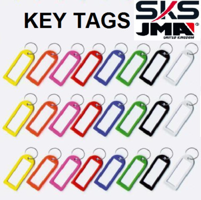 Key Tags Plastic Key Rings ID Tags Name Label Key Fob Tag | eBay UK