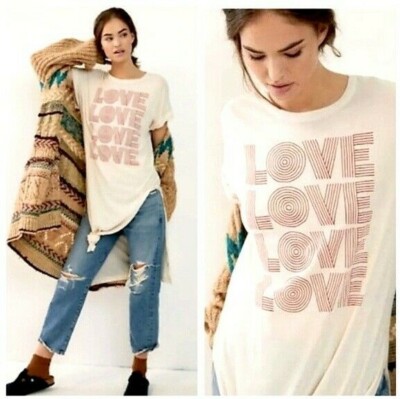 Anthropologie Chaser Love Graphic Tee Women's Size XS Casual Tunic T ...