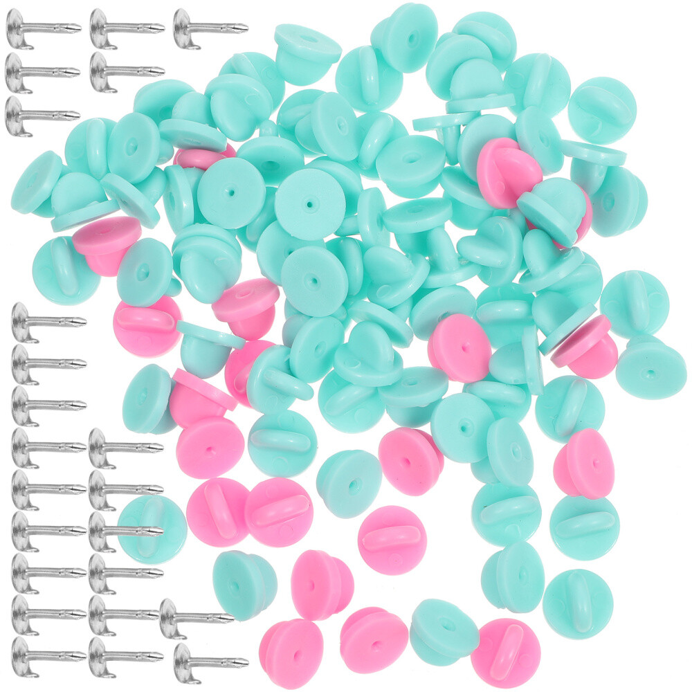 100 PCS Tie Tack Pin Tag Backing Rubber Pin Backs Safety Pin Brooch | eBay