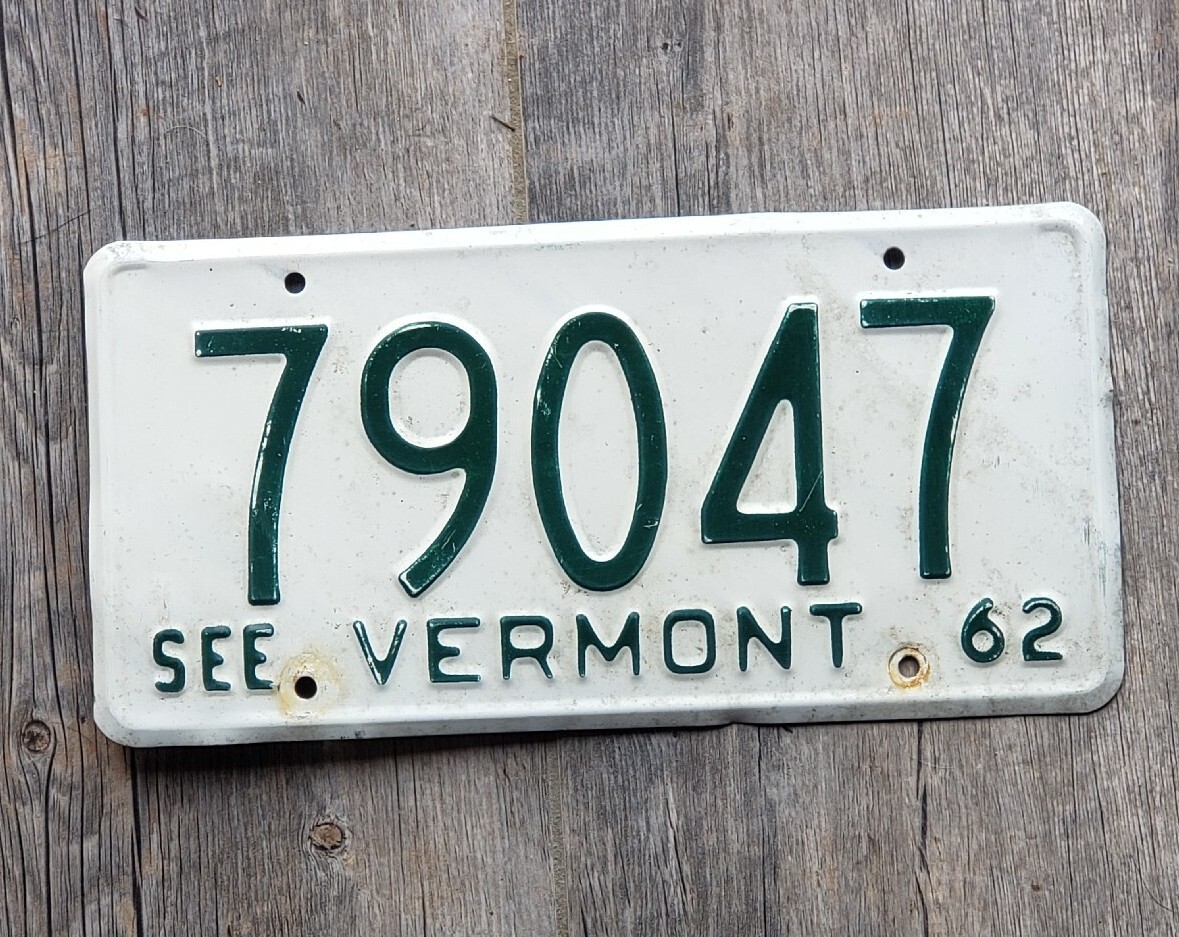 1962 Vermont License Plate Vintage | eBay