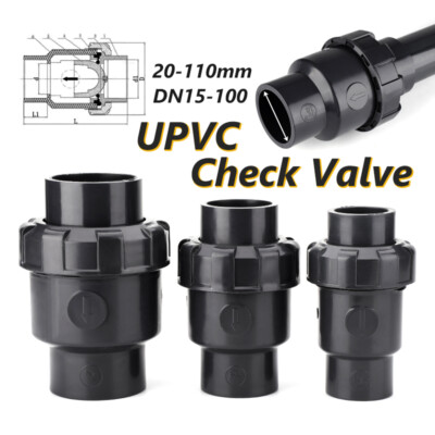 UPVC Check Valve One-Way Non-Return Valves Solvent Weld DN15-DN100 ...