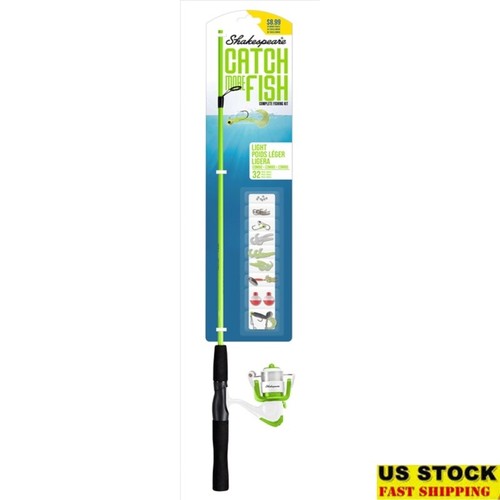 Light Panfish Spinning Fishing Combo Kit W/ Rod Reel Tackle All Anglers ...