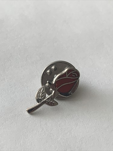 Small VTG Single Red Rose Tie Lapel Pin Silver Tone | eBay