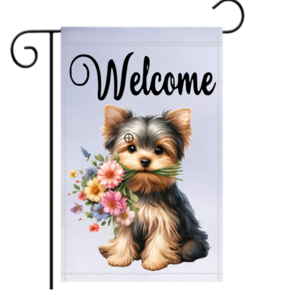Yorkie Flag 12x18 Inch Yorkshire Terrier Welcome Garden Flag Yard ...