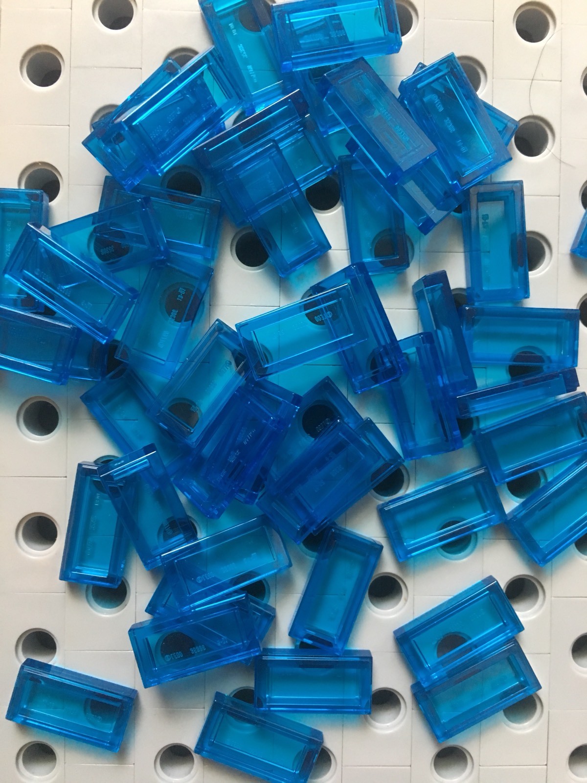 Lego Trans Blue 1x2 Flat Tiles Smooth Finishing Buildings Roof Floor ...