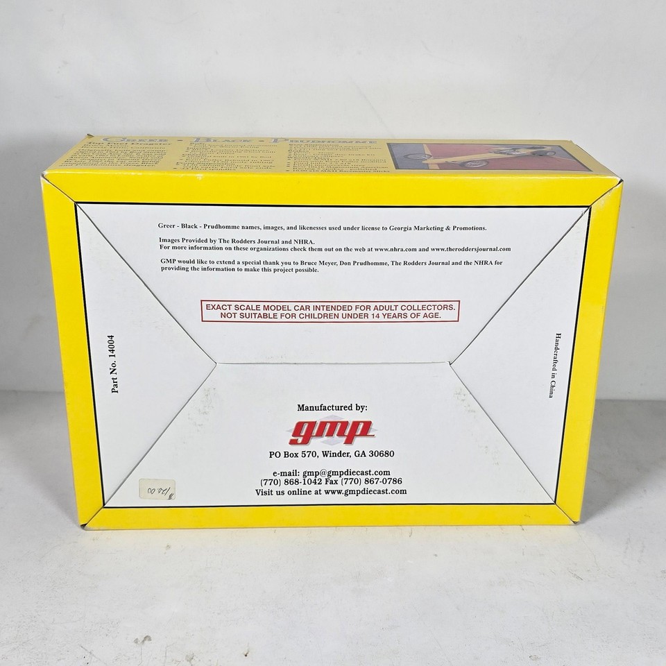GMP Greer Black Prudhomme NHRA Top Fuel Dragster 1/18 Ltd Ed Diecast ...