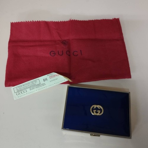 GUCCI Vintage Cigar or Hand-Rolled Tobacco Case Navy × Gold Used From ...