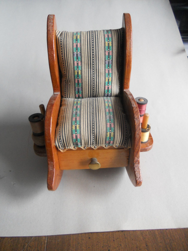 Rocking Chair Pin Cushion w/drawer & supplies Handmade | eBay