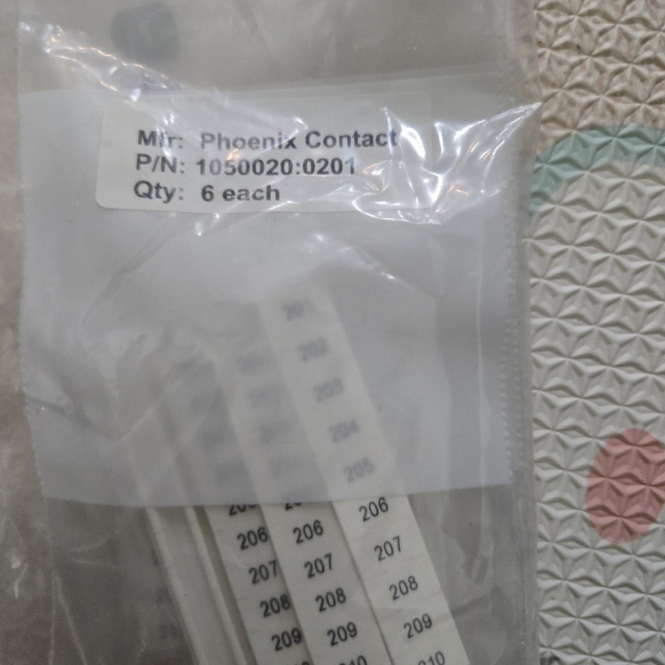 26x Phoenix Contact 1050020:0201 Terminal Block Marker Strip, White ...