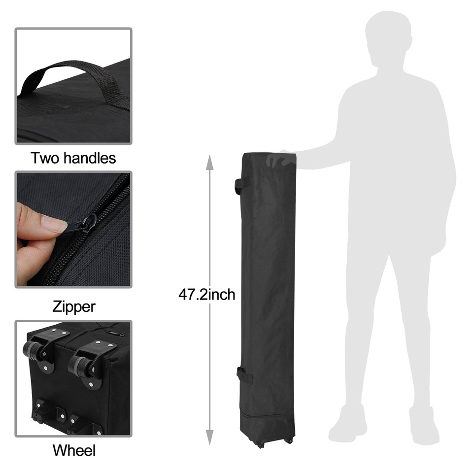 10x10 Pop Up Canopy Tent Adjustable Straight Leg Heights w/Wheeled Bag ...