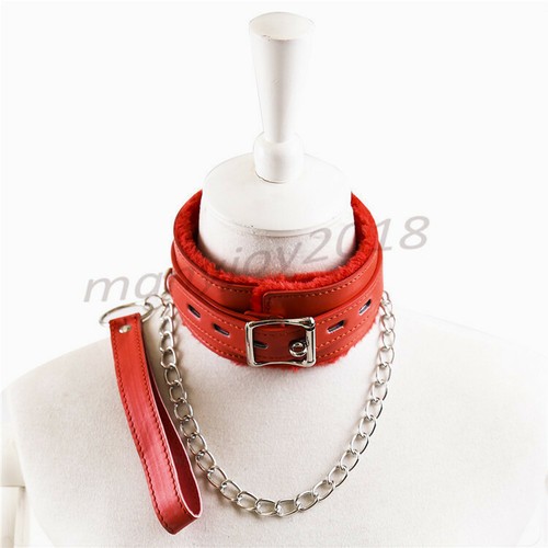 PU Leather Collars Choker with Long Chain Detachable Leash for Women ...