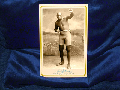 JACK JOHNSON Boxing Champ & Legend Cabinet Card Photo Vintage Fights ...