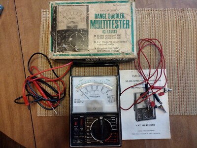 VINTAGE MICRONTA RANGE DOUBLER MULTITESTER 43 RANGES 50000 OHMS DCV ...