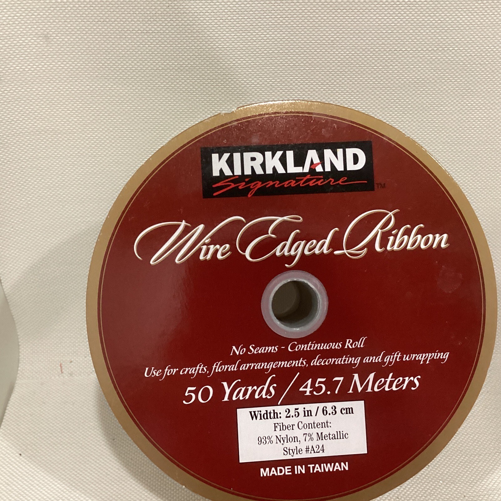 KIRKLAND SIGNATURE 1.5" WIDE WIRE EDGED RIBBON STYLE 14B02 50 YARDS for ...