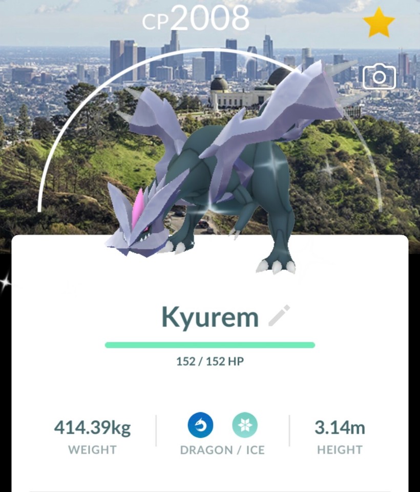 NEW SHINY & NON SHINY Kyurem with LA Background Unova Tour Pokémon Go ...