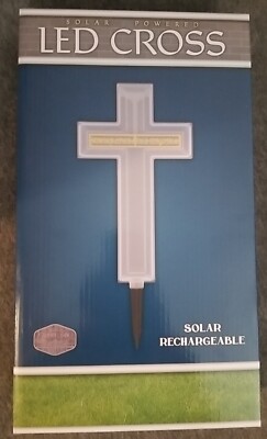 LED Solar Powered Cross "Forever Loved Never Forgotten" Grave Cemetary ...