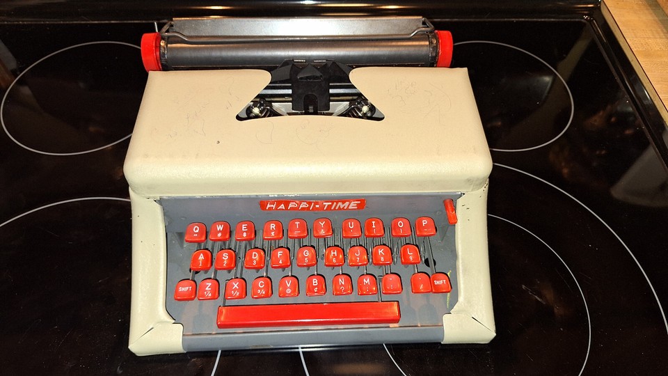 Vintage Tom Thumb Happi-Time Toy Typewriter Wth Box | eBay