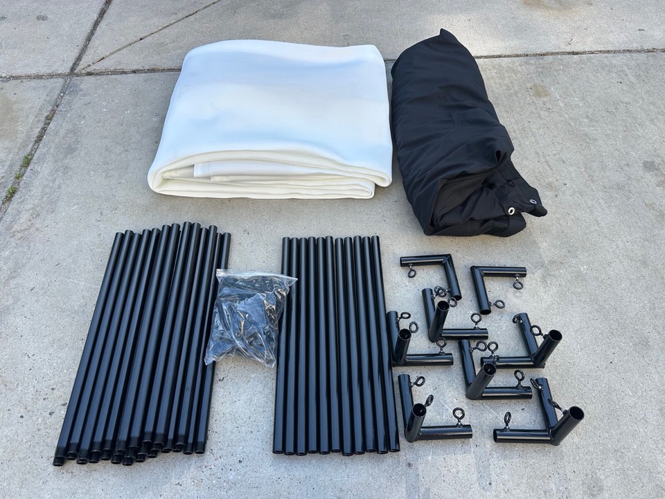 Golf Practice Simulator Backdrop Complete Enclosure Poles & Impact Screen 10x8 | eBay