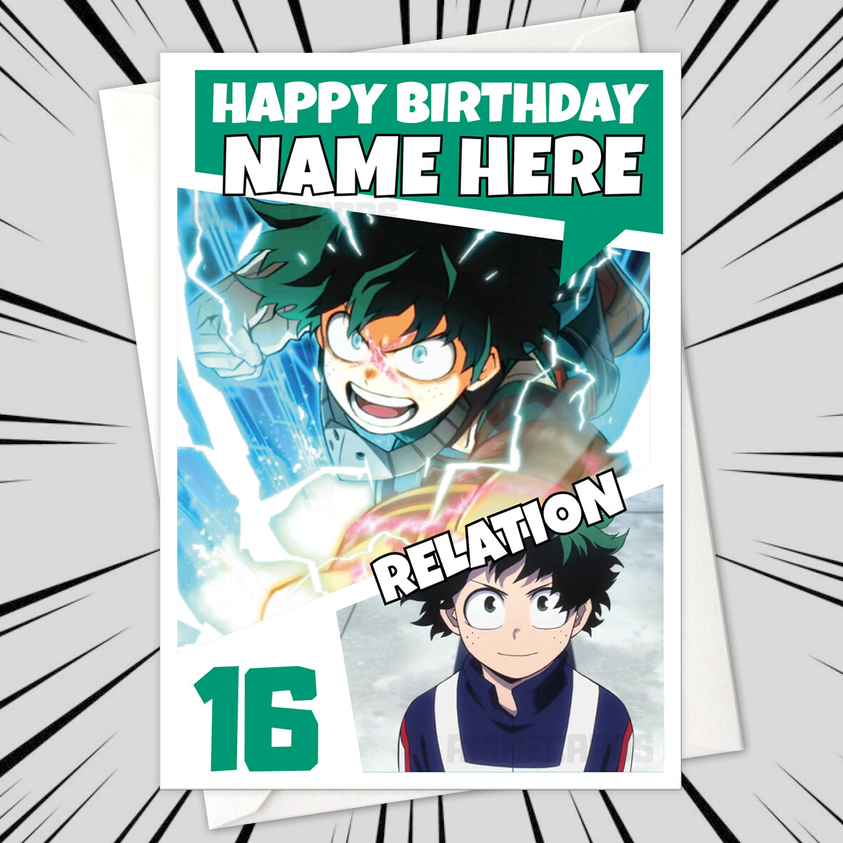 Personalised DEKU Birthday Card • personalized my hero academia ...