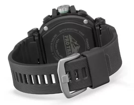CASIO PRO TREK Solar Powered Altimeter Thermometer 52.5MM Watch PRG-601 ...