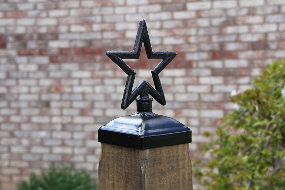 Star Post Cap for 4x4 Wood Post, Decorative Post final, Texas star post ...