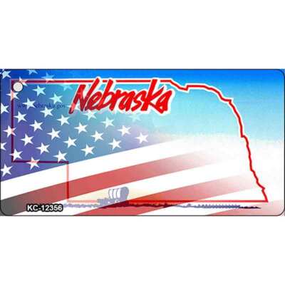 Nebraska with American Flag Novelty Metal Key Chain KC-12356 | eBay