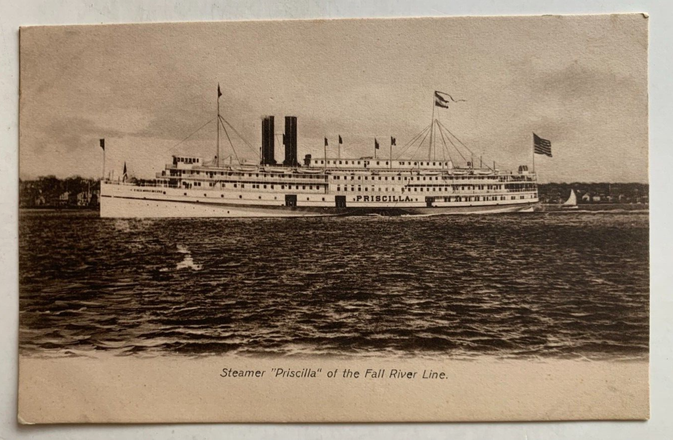 ca 1900s Ship Postcard Steamer "Priscilla" of the Fall River Line ...