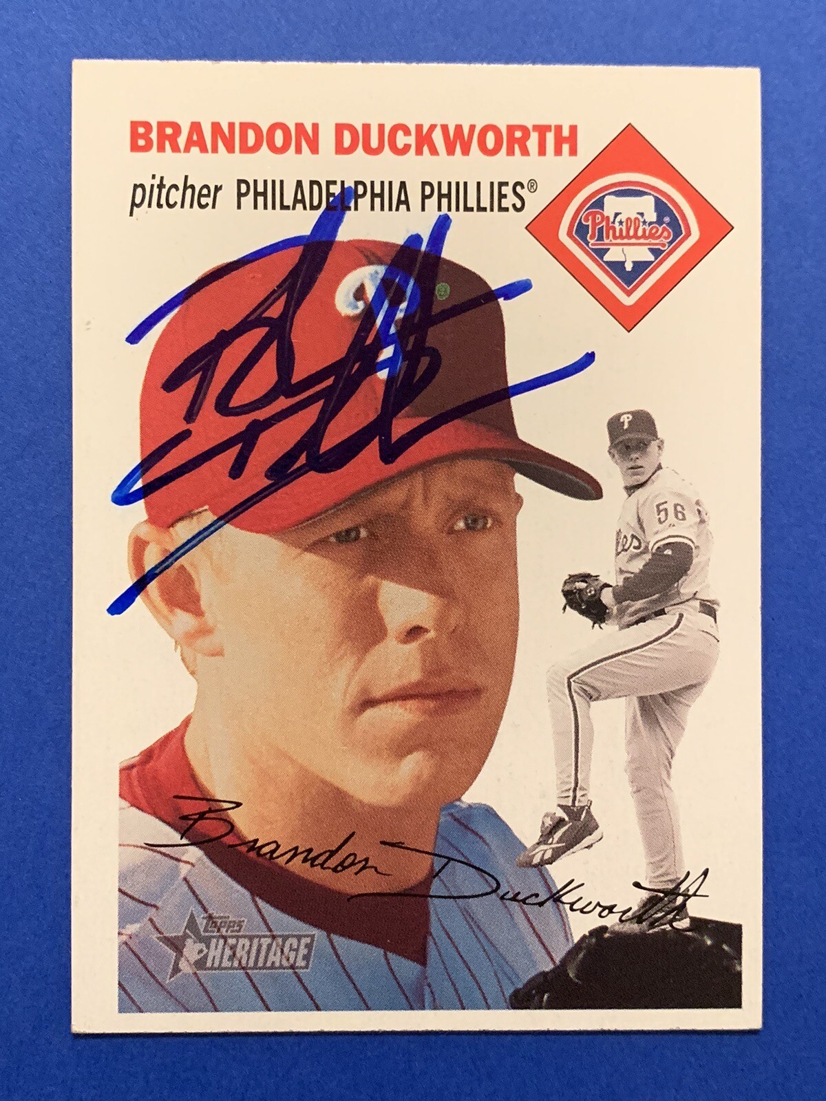 BRANDON DUCKWORTH Signed 2003 Topps Heritage #359 PHILLIES-ASTROS ...