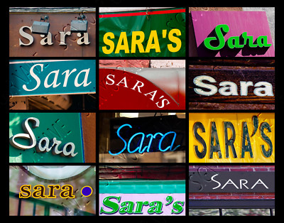 SARA Name Poster featuring photos of actual signs | eBay