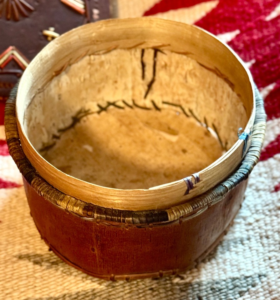 Vintage Native American Ojibway Birch Bark, Porcupine Quills, & Pine ...