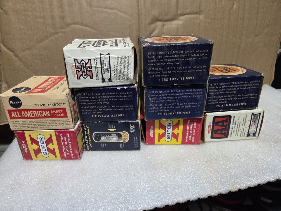 Lot 10 Vintage Empty Shotgun Shot Shell Boxes Winchester Super X Victor ...