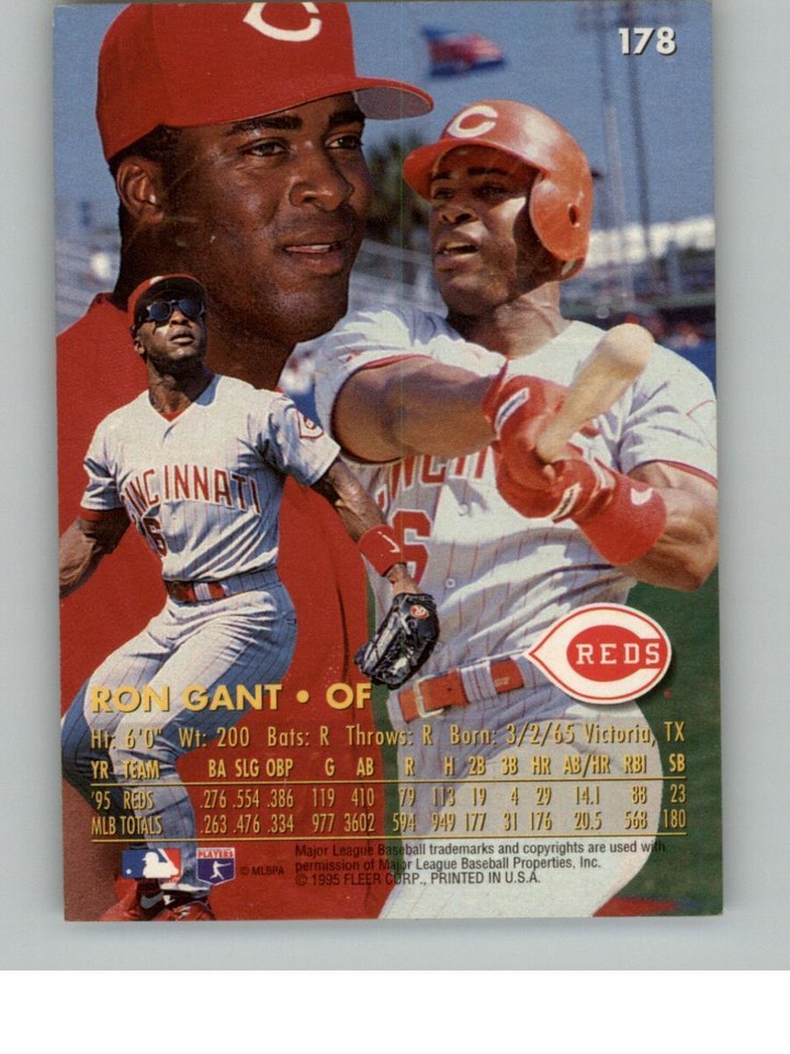 1996 Fleer Ultra Ron Gant 178 Cincinnati Reds Gold Medallion | eBay