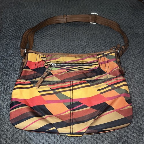 Tyler Rodan Yellow Tan Red Crossbody Shoulder Bag Lots of Pockets Faux ...