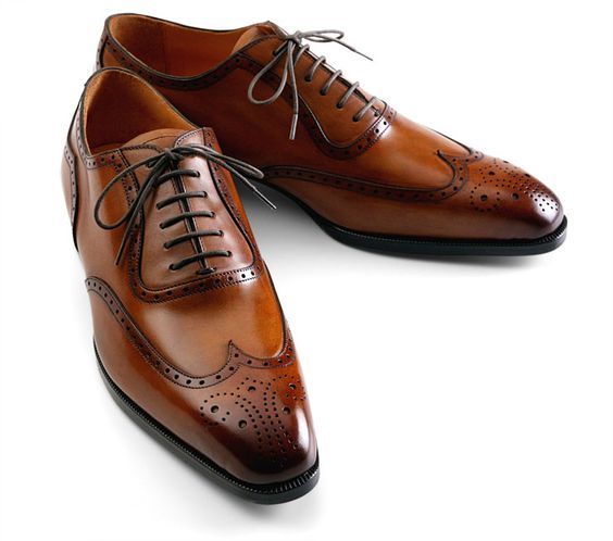 Handmade Men brown wing tip brogue formal leather shoes, Men brown ...