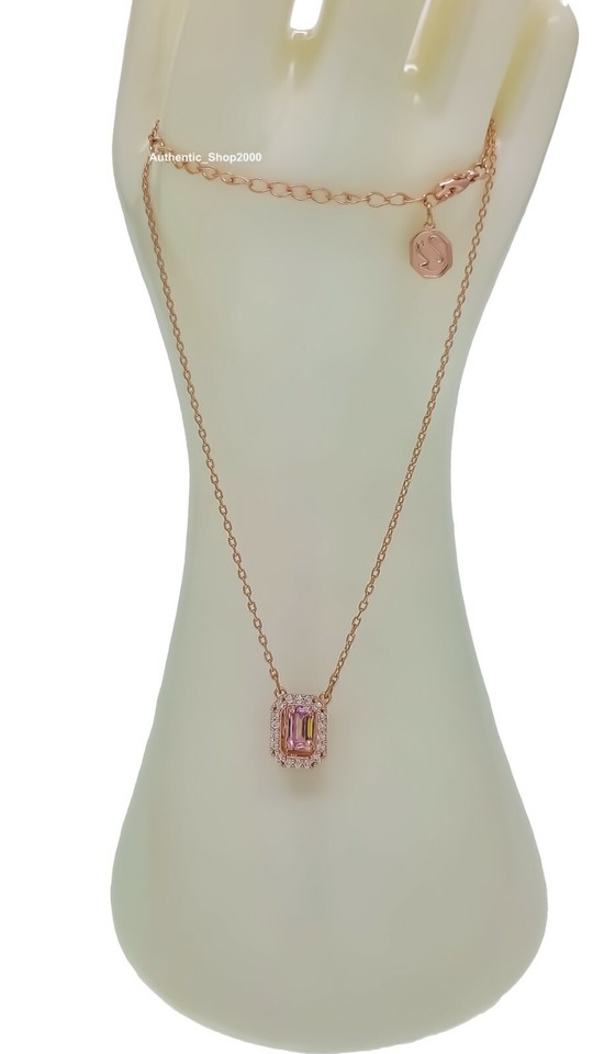 New Authentic SWAROVSKI Sparkle Pink Octagon Crystal Millenia Necklace ...