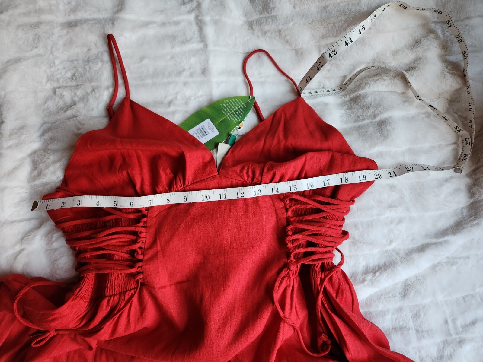 Farm rio Linen-Blend Lace-Up Midi-Dress red Sz XL BNWT | eBay