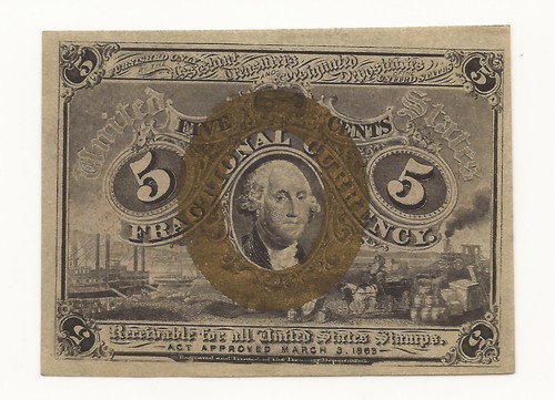 1863 Fractional Currency 5 FIVE Cents FR 1232 Nice Note! SQNH | eBay