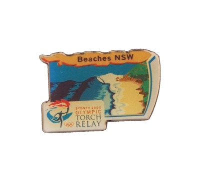 SYDNEY NSW BEACHES 2000 OLYMPIC GAMES TORCH RELAY SOUVENIR LAPEL PIN ...