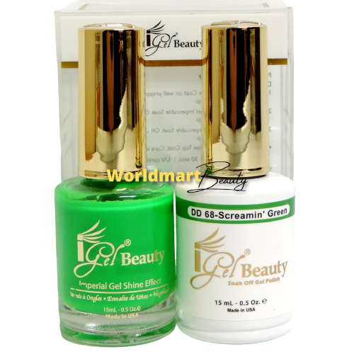 IGel Beauty Gel Nail Polish 0.5oz Gel DUO DD68- SCREAMIN' GREEN | eBay