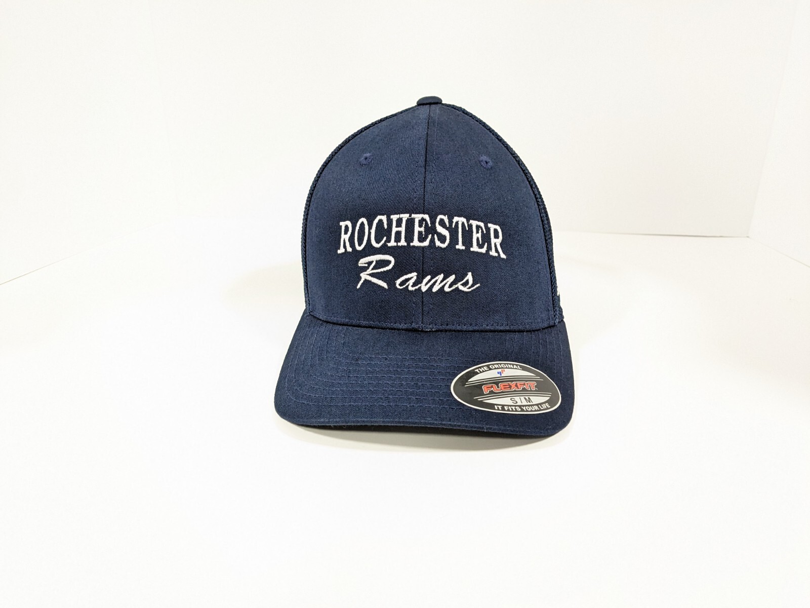 Rochester Rams Flexfit New Hat Blue Mesh Trucker S/M | eBay
