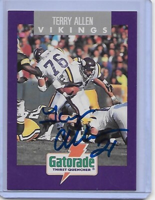 Football Card IP auto TERRY ALLEN Minnesota Vikings 1992 Crime ...