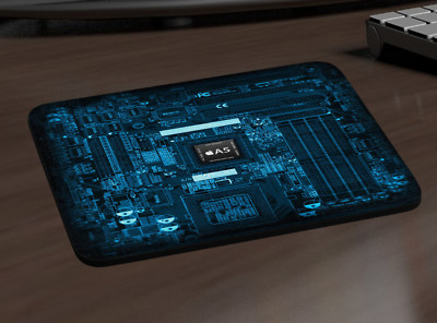 Computer Chip Mouse Mat Mac PC Apple Gaming Video Game Thick Desk Pad ...