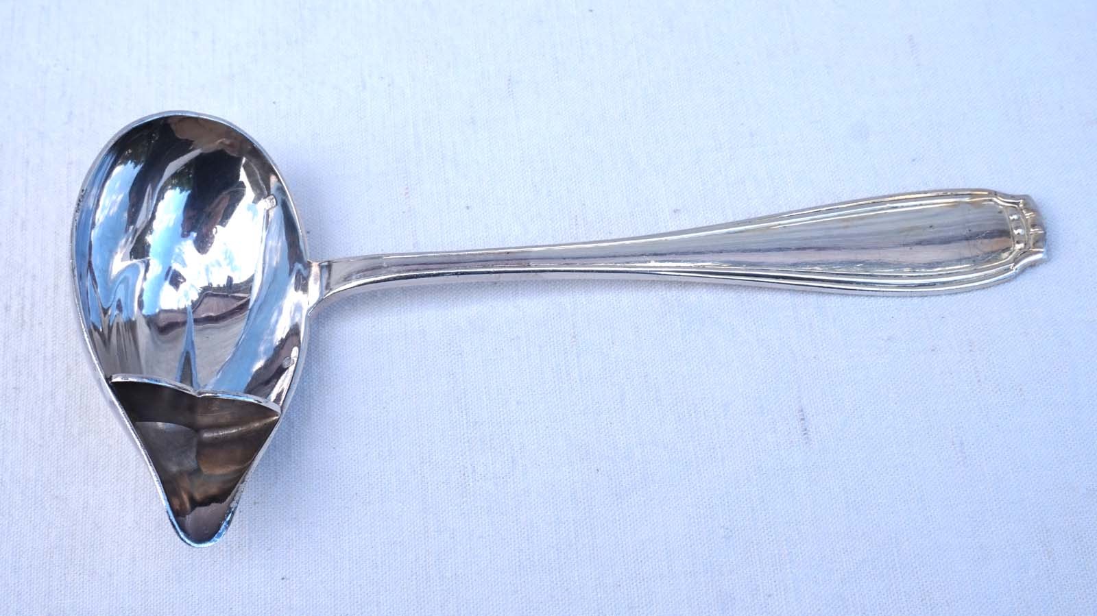 ORBRILLE PARIS Flat Lean Sauce Serving Spoon Silverplate Mono SF Art ...