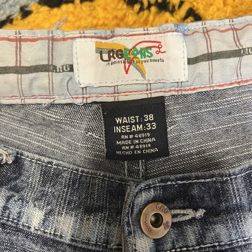 Y2K Lifted Research Group LR Geans LRG Denim Jeans 38x33 Embroidered ...
