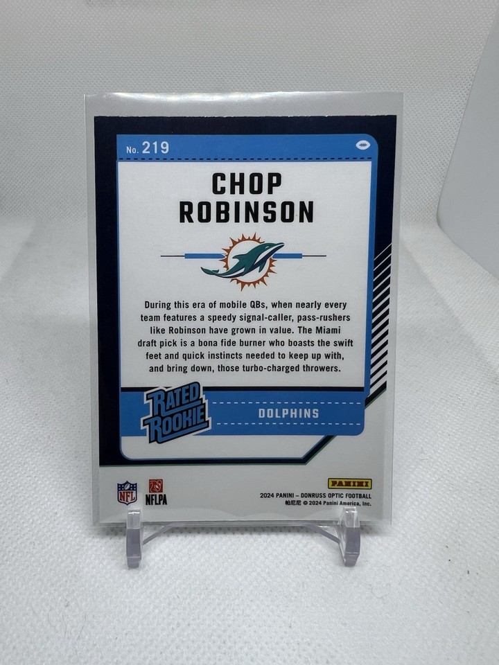 2024 Panini Donruss Optic - Rated Rookie Chop Robinson #219! Dolphins ...